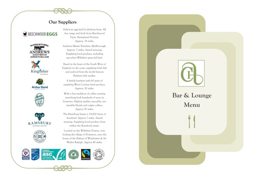 Restaurant Menus - Chiseldon House